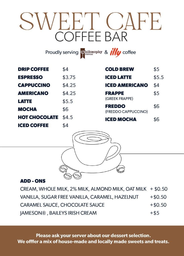 Menu • Sweet Cafe Brunch | Chicago | Jefferson Park