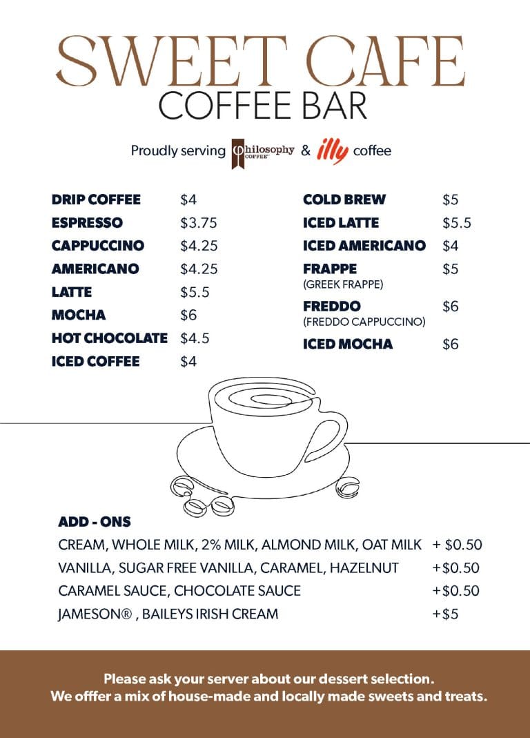Menu • Sweet Cafe Brunch | Chicago | Jefferson Park