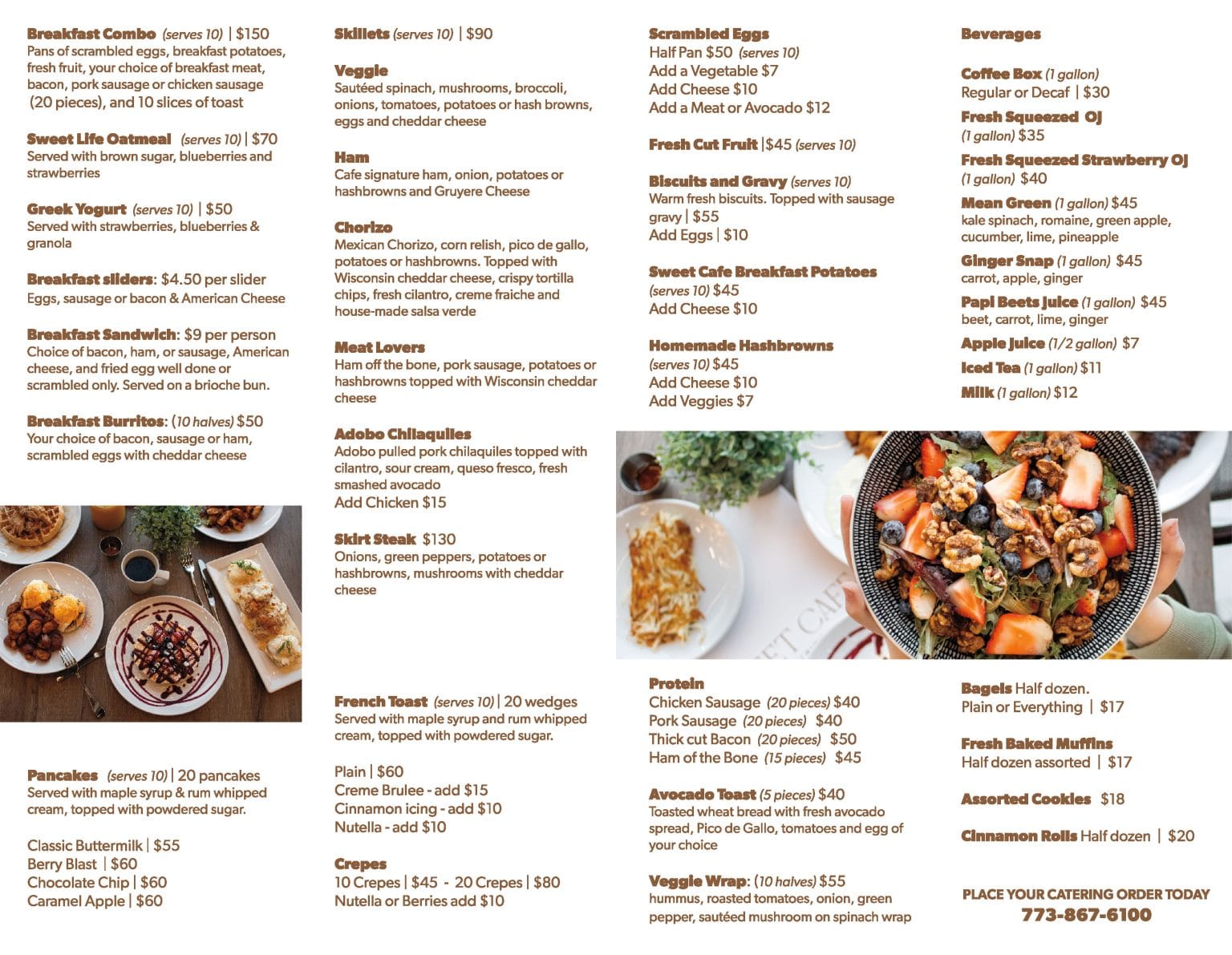 Menu • Sweet Cafe Brunch | Chicago | Jefferson Park
